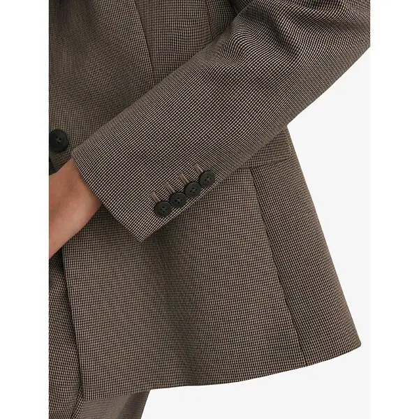 REISS Gabi Puppytooth Stretch-woven Blazer