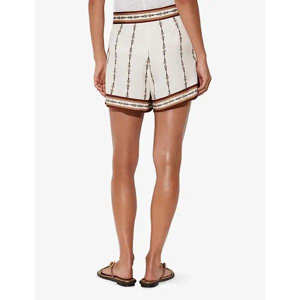 REISS Jayce Chain-print Satin Shorts