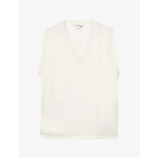 REISS Renita V-neck Silk-blend Top