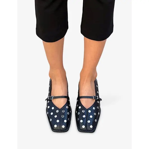 ALOHAS Sway Studded Leather Ballet Flats