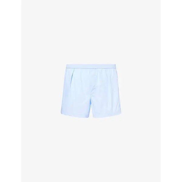 TOM FORD Logo-waistband Stretch Cotton-poplin Boxer Briefs - Light Blue