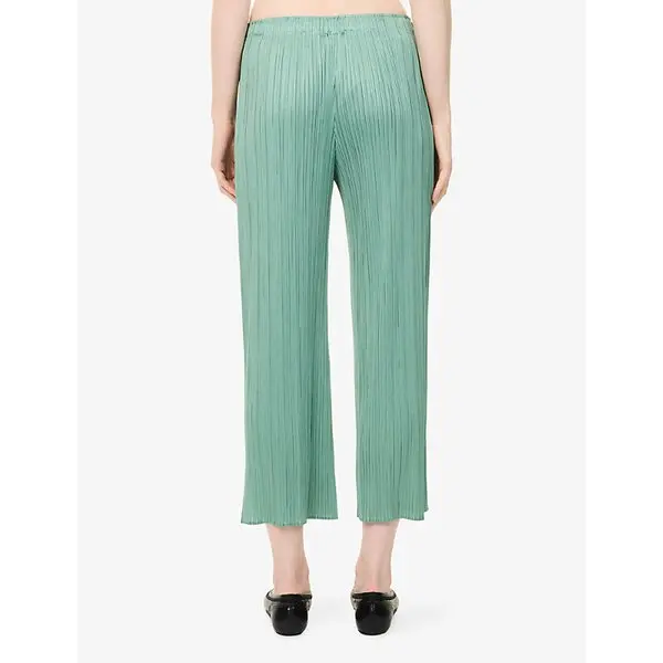 Issey Miyake Pleated Ankle-crop Knitted Trousers