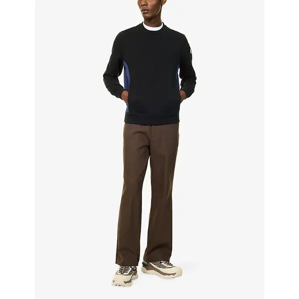 Moncler Contrast Crewneck Cotton-jersey Jumper