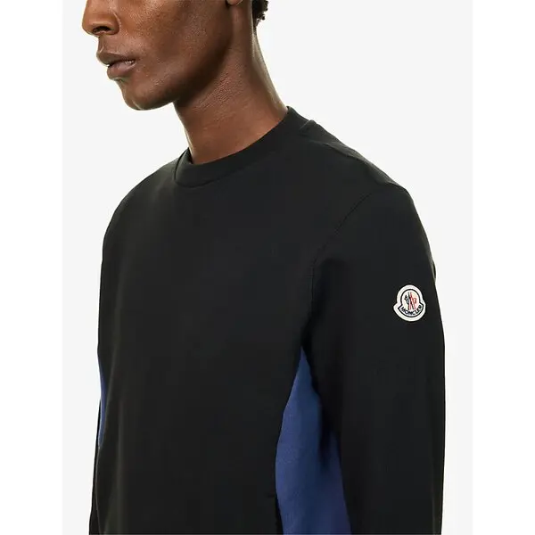 Moncler Contrast Crewneck Cotton-jersey Jumper