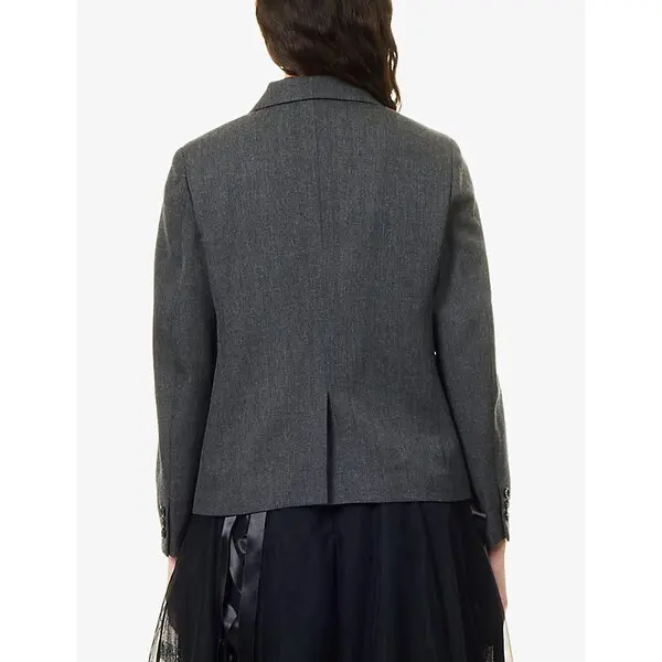 Comme Des Garçons Buckle Notch-lapel Wool Blazer