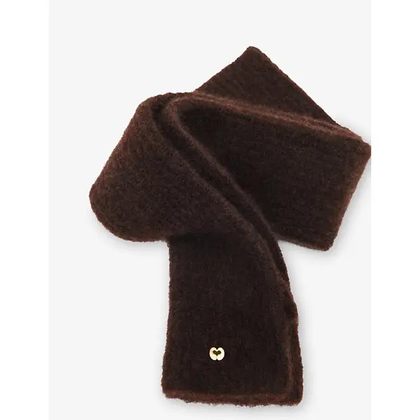 Maje Ribbed Yak-blend Mittens With Hardware Embellishment