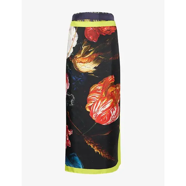 Dries Van Noten Scarf-print Wrap Midi Skirt
