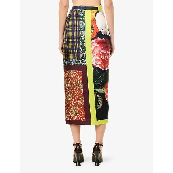Dries Van Noten Scarf-print Wrap Midi Skirt