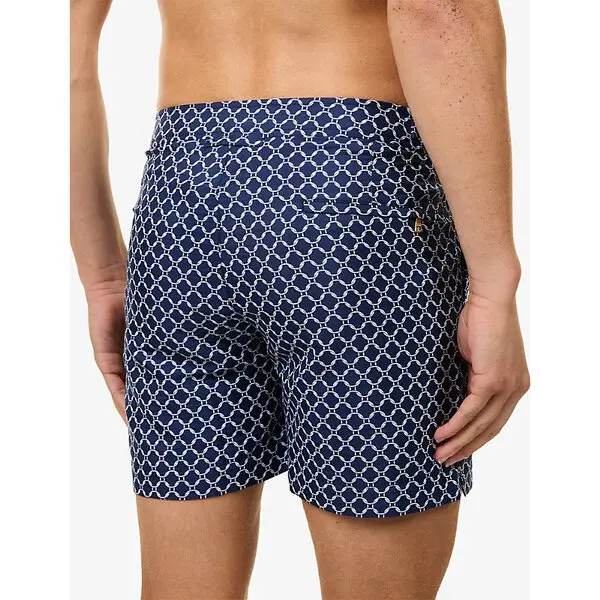 Orlebar Brown Bulldog Tessoro Jacquard Swim Shorts - Night Iris/white Sand