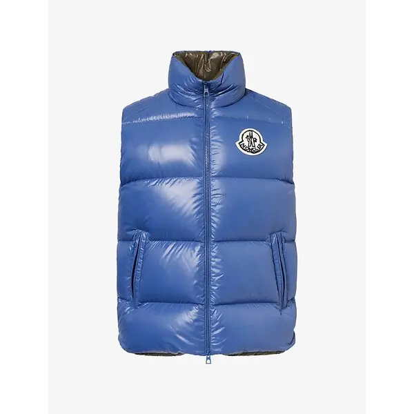 Moncler Belice Logo-badge Padded Gilet - Blue