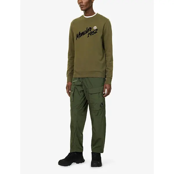 Moncler Scribble Logo-print Long-sleeve Cotton T-shirt