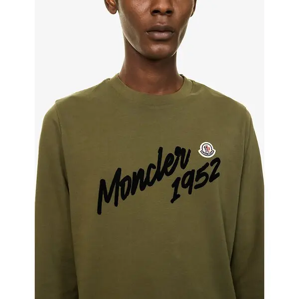 Moncler Scribble Logo-print Long-sleeve Cotton T-shirt