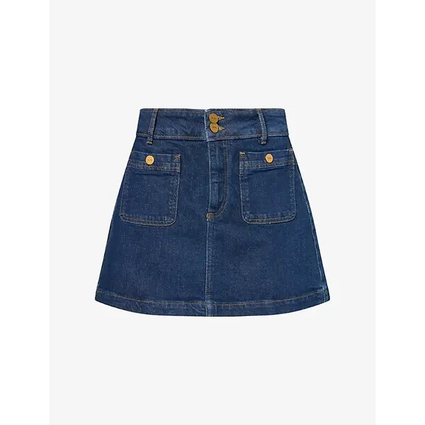 Paige Janelle A-line Denim Mini Skirt