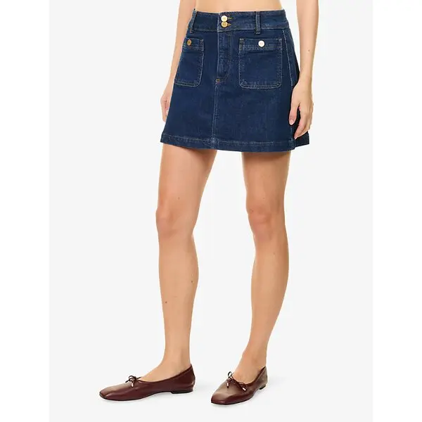 Paige Janelle A-line Denim Mini Skirt