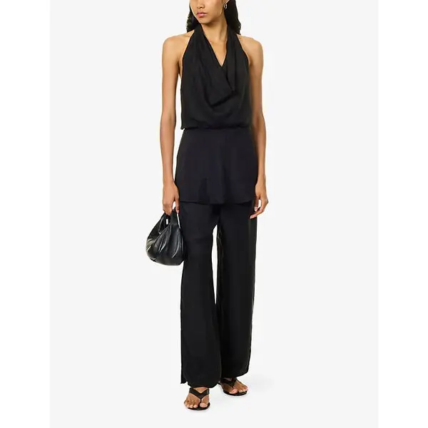 Dissh Adele Cowl-neck Cupro-blend Top