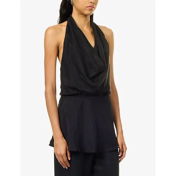 Dissh Adele Cowl-neck Cupro-blend Top