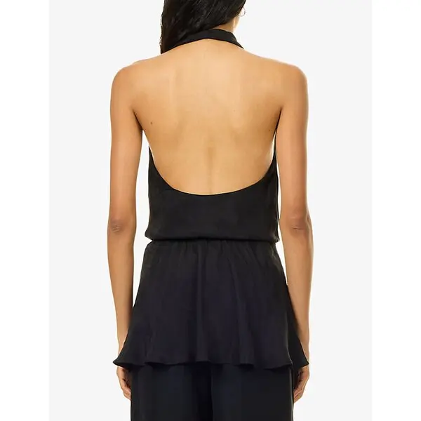 Dissh Adele Cowl-neck Cupro-blend Top