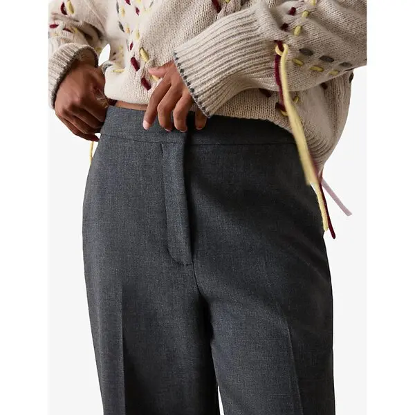 Whistles High-rise Straight-leg Stretch-woven Trousers