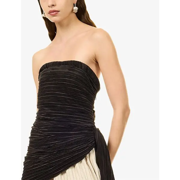 Simkhai Laia Strapless Satin Maxi Dress