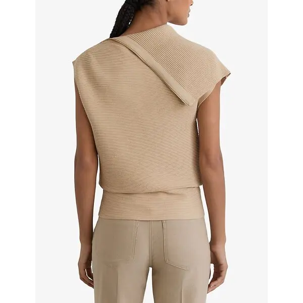 REISS Asymmetric Neck Zip Vest