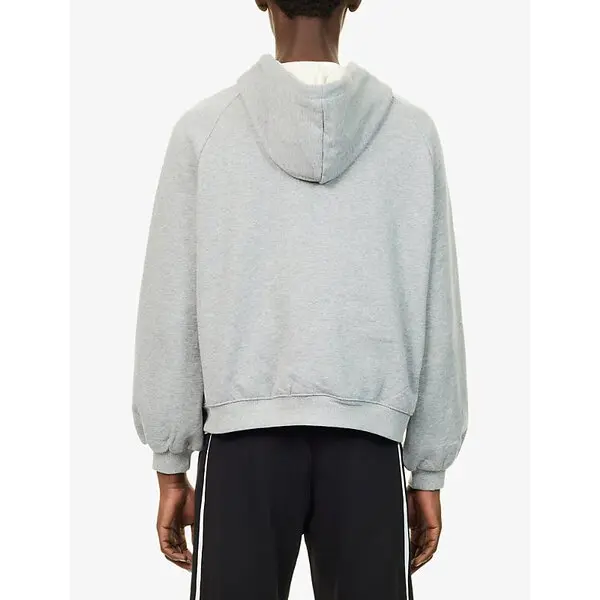 BASKETCASE Logo-print Athletics Studded Full-zip Jersey Hoodie