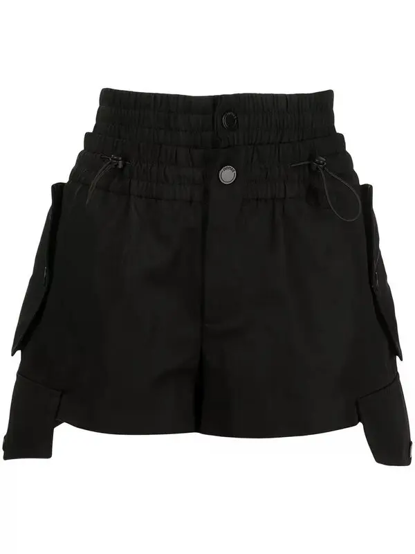 Monse Smocked-detail Cargo Shorts - Black