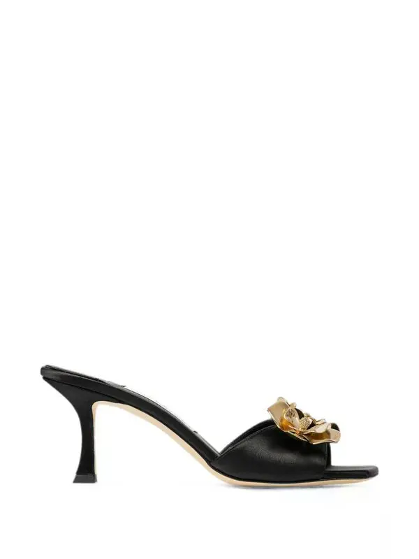 JIMMY CHOO Skye 70 Zea Flower Sandals - Black