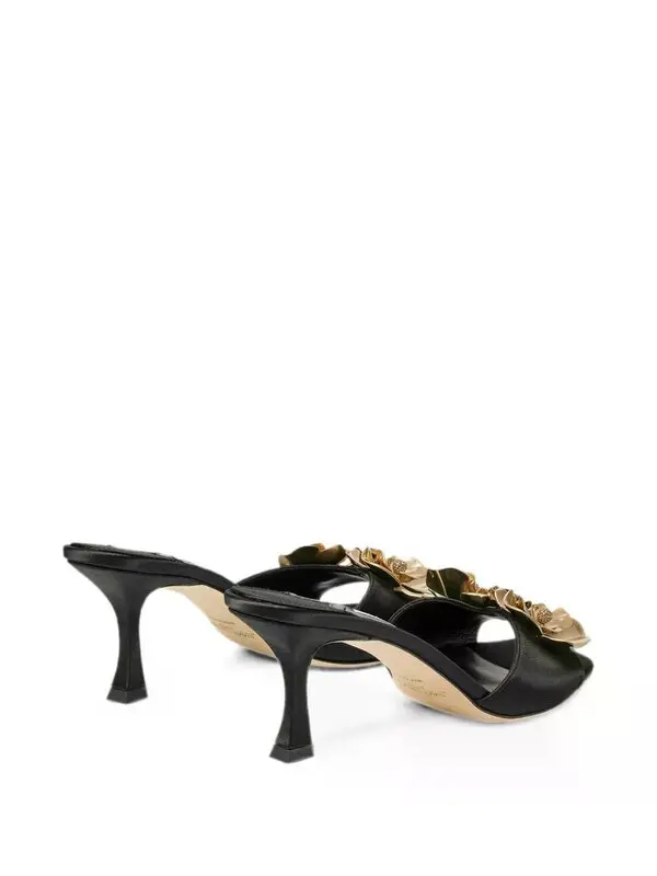 JIMMY CHOO Skye 70 Floral Embellished Mule Sandals