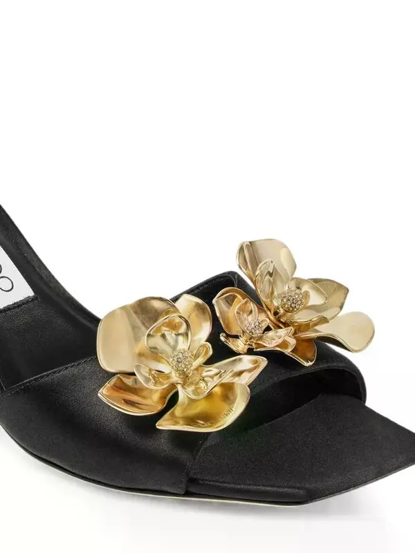 JIMMY CHOO Skye 70 Floral Embellished Mule Sandals