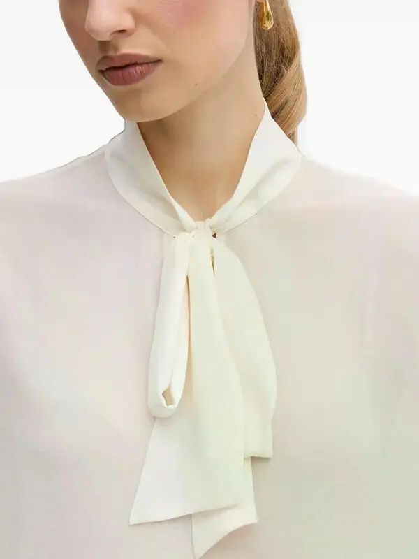 OUI Ruffled Tie Blouse