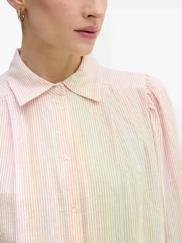 MOS MOSH Striped Embroidered Shirt