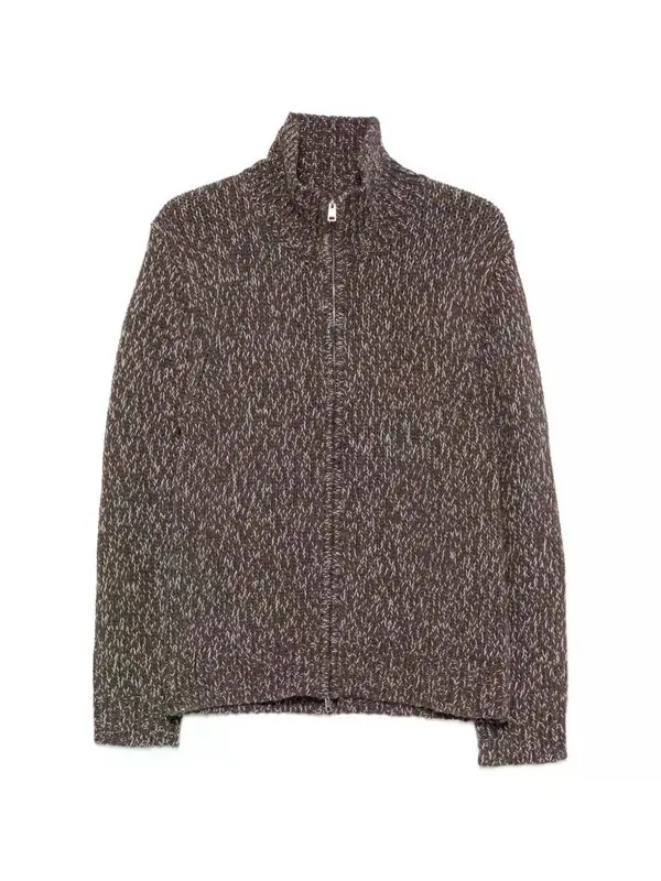 Sandro Zip-fastening Knitted Cardigan - Brown