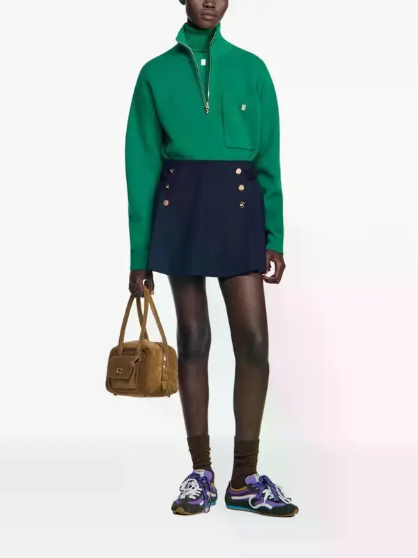 Sandro Pleated Mini Skorts - Blue