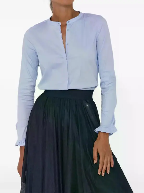 MOS MOSH Long Sleeve Ruffle Trim Shirt
