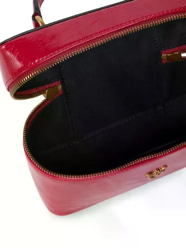 Pinko Love Birds Leather Tote Bag - Red