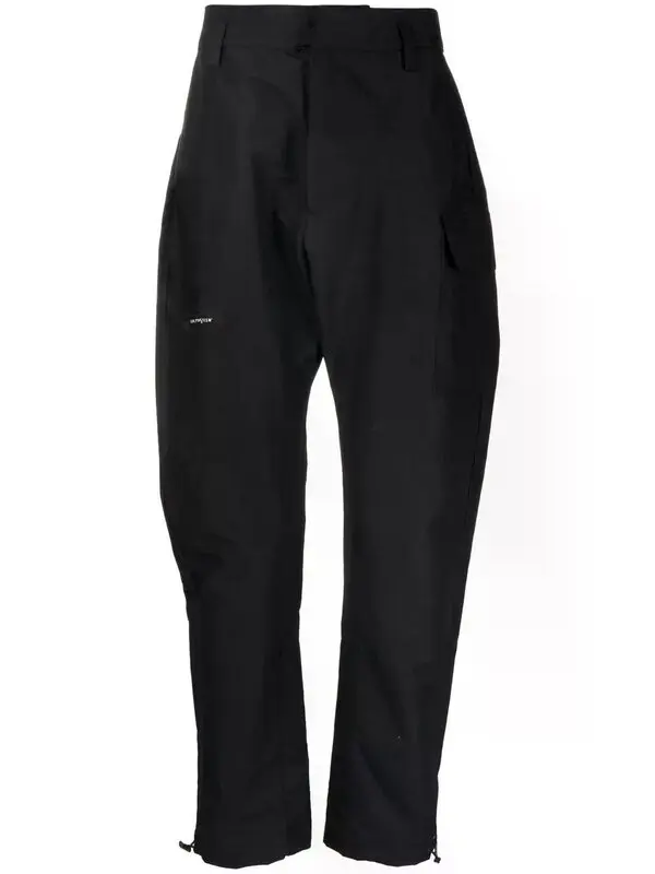 ISO.POETISM Flap-pockets Cotton-blend Parachute Pants - Black