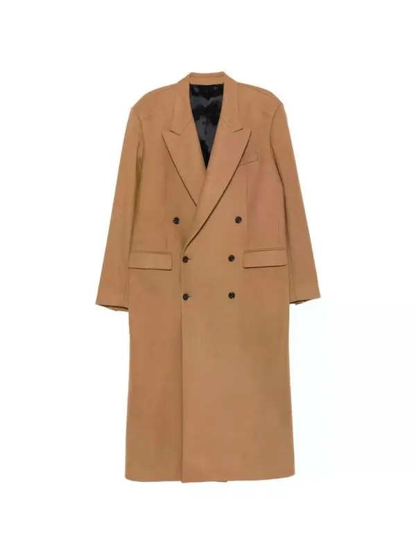 SPINA Double-breasted Layered Hooded Coat