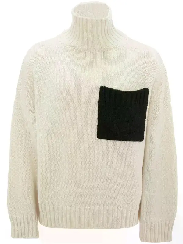 JW Anderson Patch Pocket Roll-neck Jumper - Neutrals