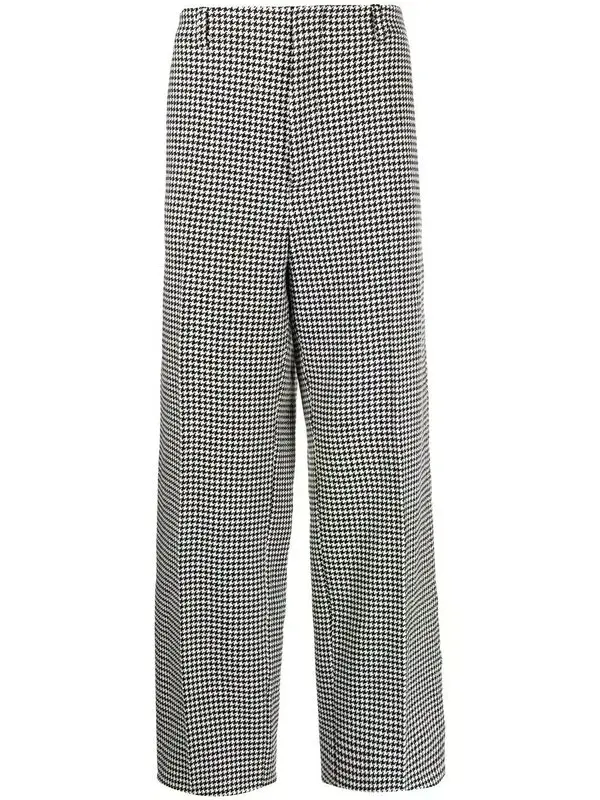 COOL T.M Houndstooth-pattern Straight Trousers - Black