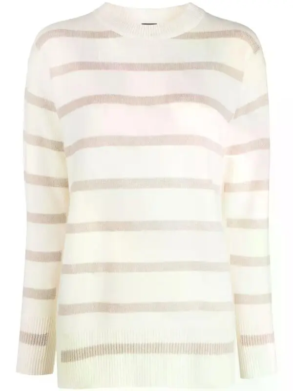 Lorena Antoniazzi Striped Crew-neck Jumper - Neutrals
