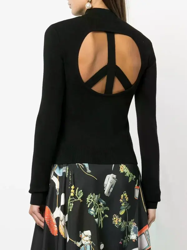 Monse Peace Sign Mock-neck Cashmere Jumper