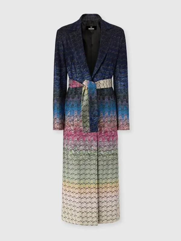 Missoni Viscose Lamé Duster Coat With Belt - Multicoloured