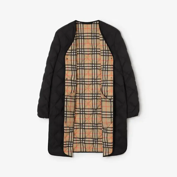 Burberry Quilted Nylon Ashfields Coat With Detachable Gilet