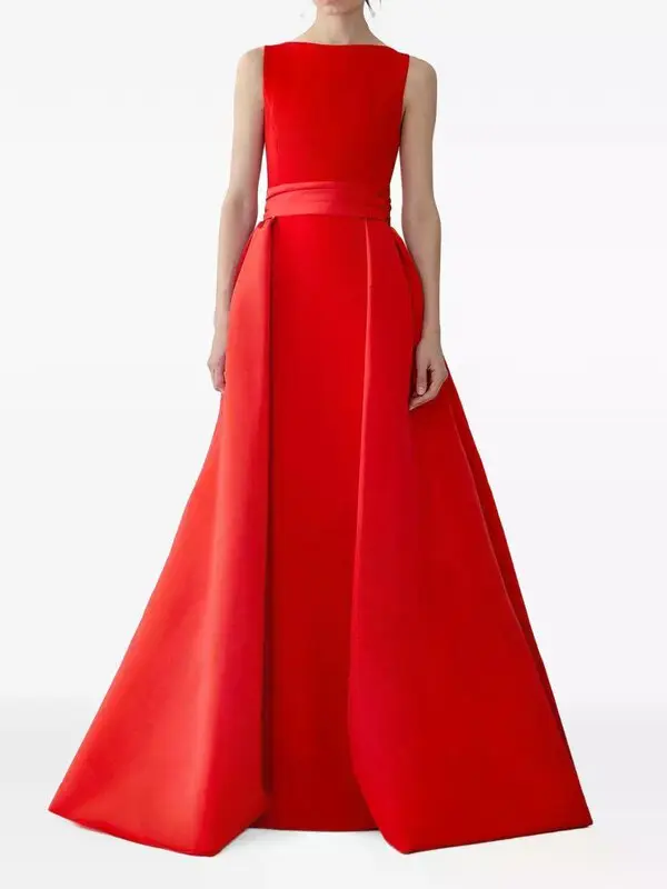 Carolina Herrera Sleeveless V-neck Maxi Dress - Red