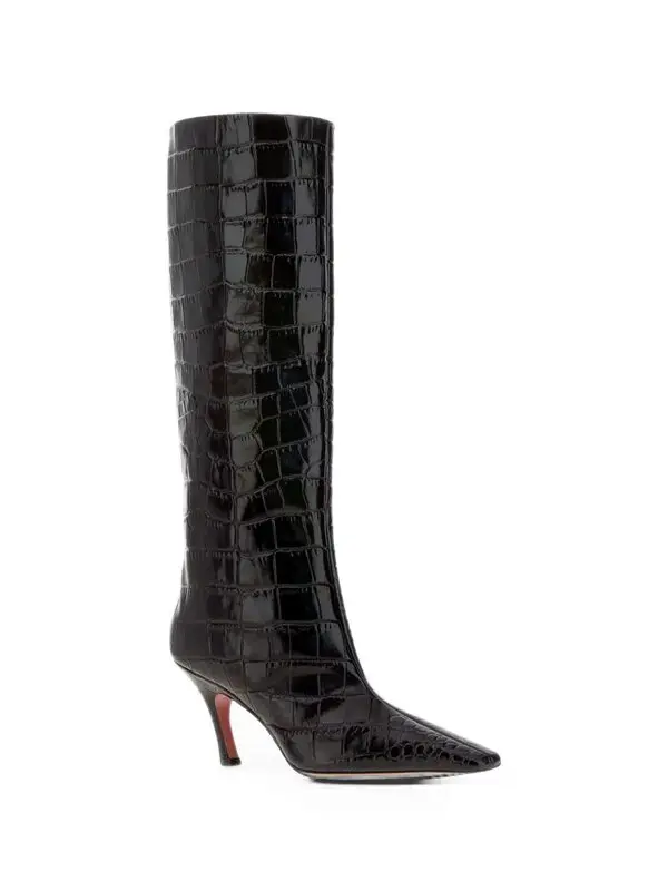 Amina Muaddi Mona 80 Croc-effect Boots