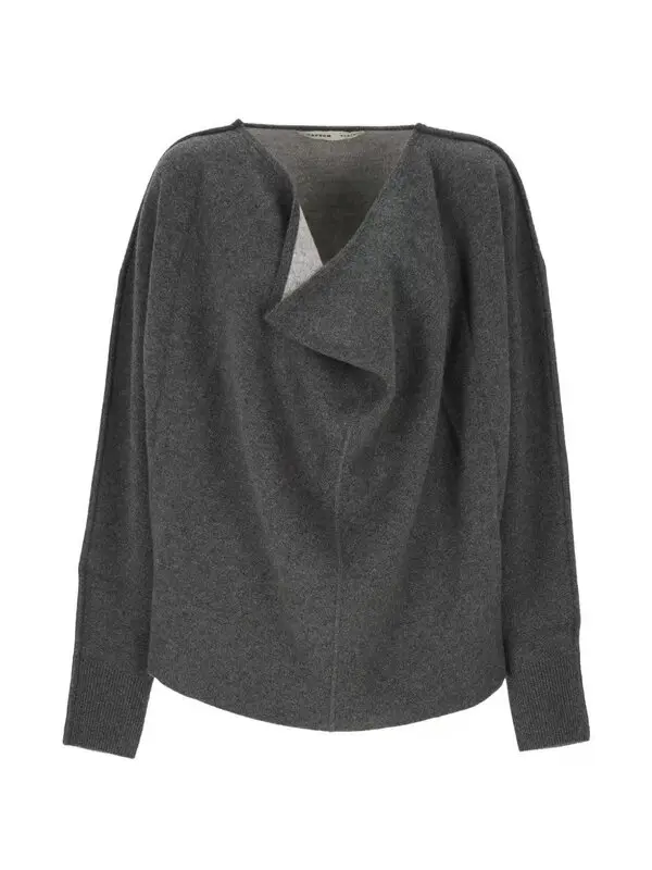 Carven Draped Long-sleeve Sweater - Grey