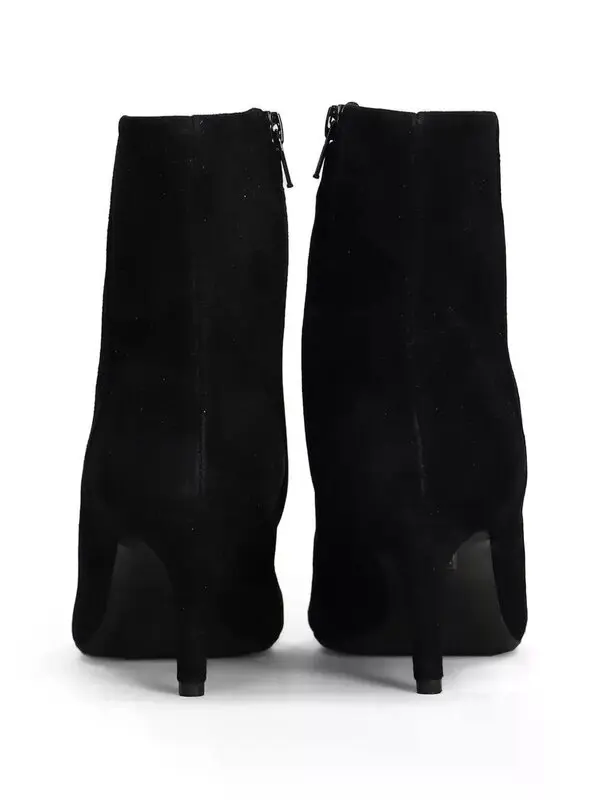 FABIO RUSCONI Pointed-toe Suede Ankle Boots - Black