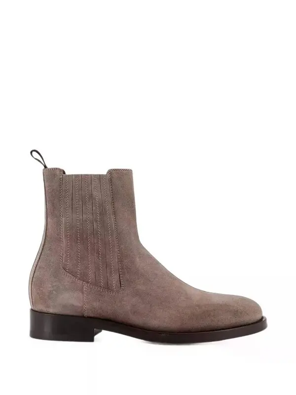 Brunello Cucinelli Suede Ankle Boots In Brown