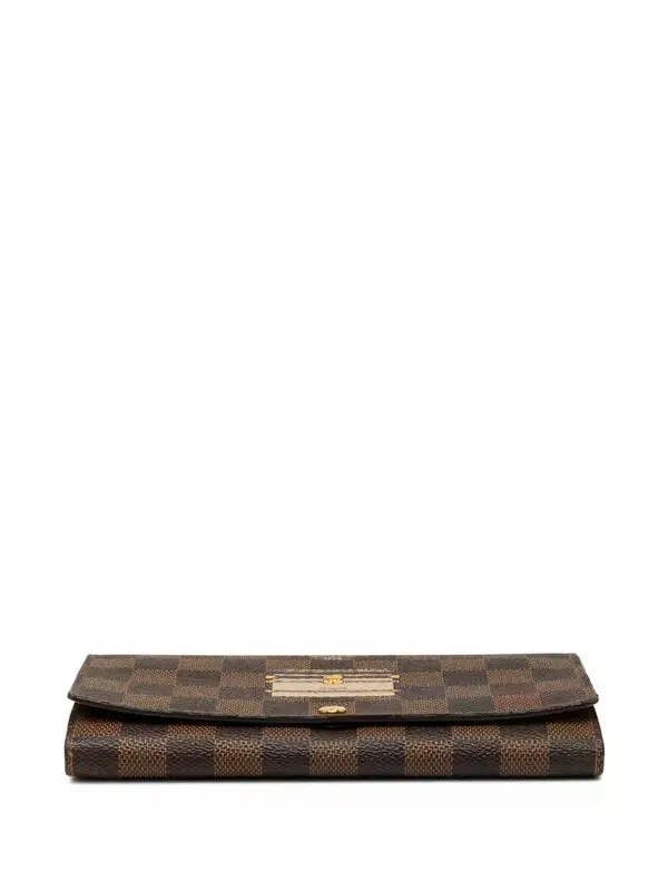 LOUIS VUITTON 2013 Limited Edition Damier Ebene Trunks And Locks Sarah Wallet Long Wallets