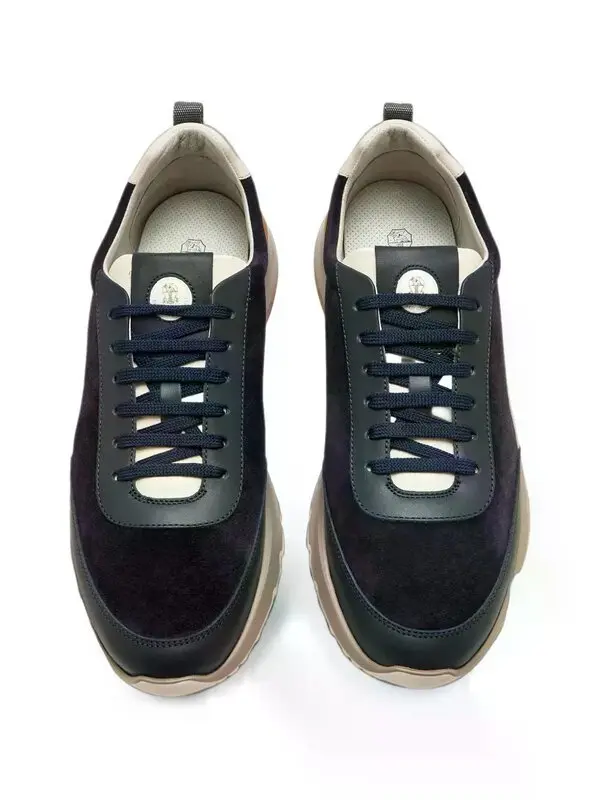 Brunello Cucinelli Suede Runners In Navy